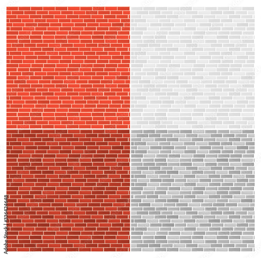 Vector illustration set of different color bricks. Bricks texture ...