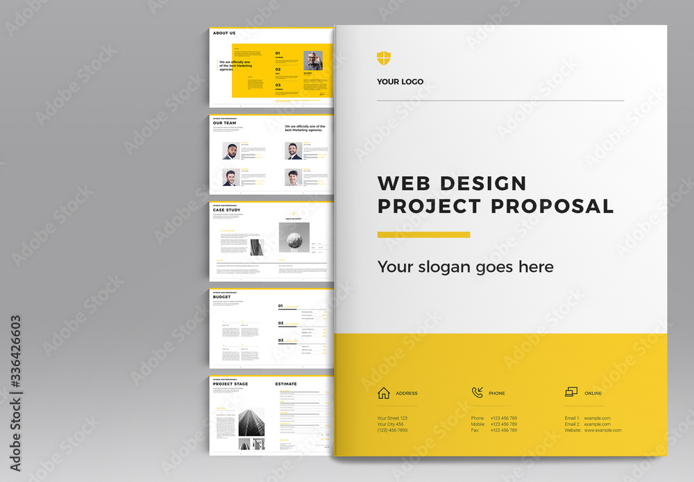 Yellow Proposal Layout Stock Template | Adobe Stock