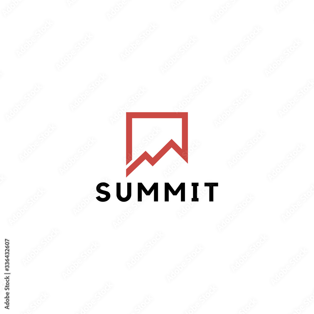 summit illustration and symbol, vector illustration, mountain logo ...