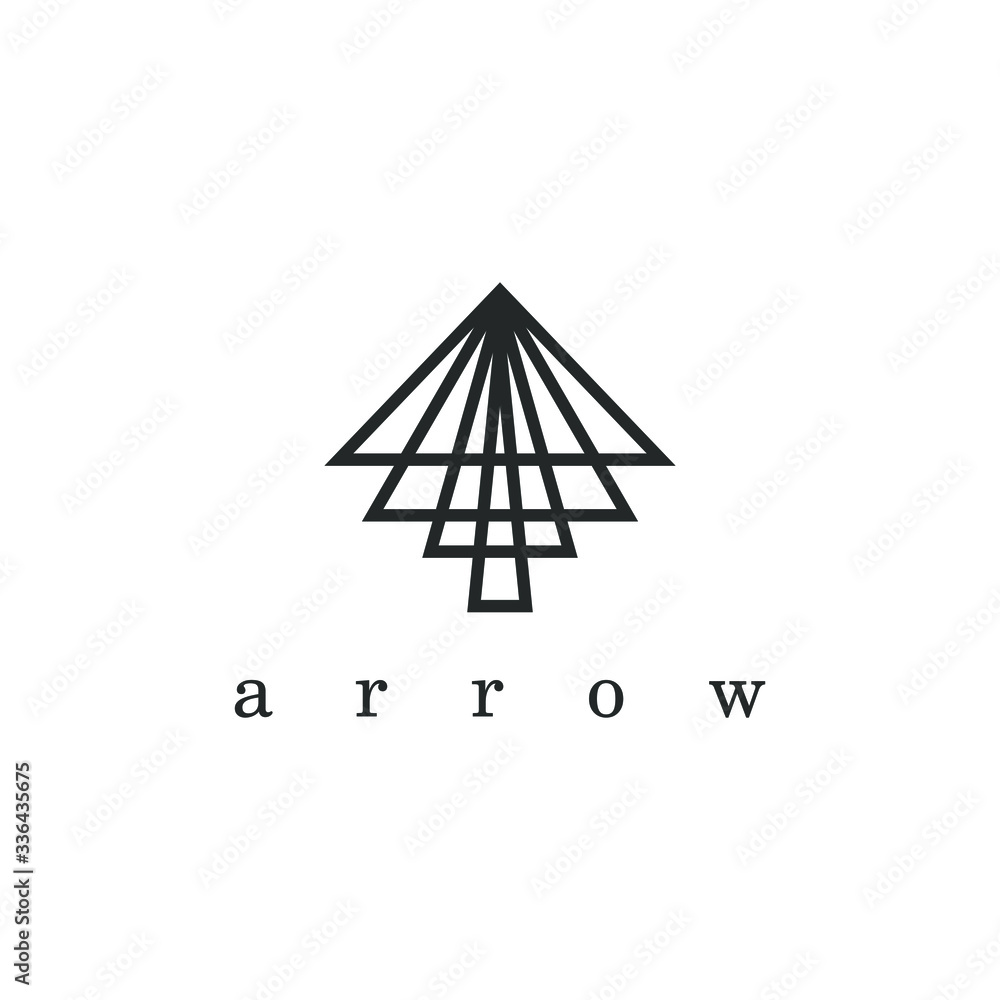 Triangle logo in multilevel design like arrow. Stock Vector | Adobe Stock