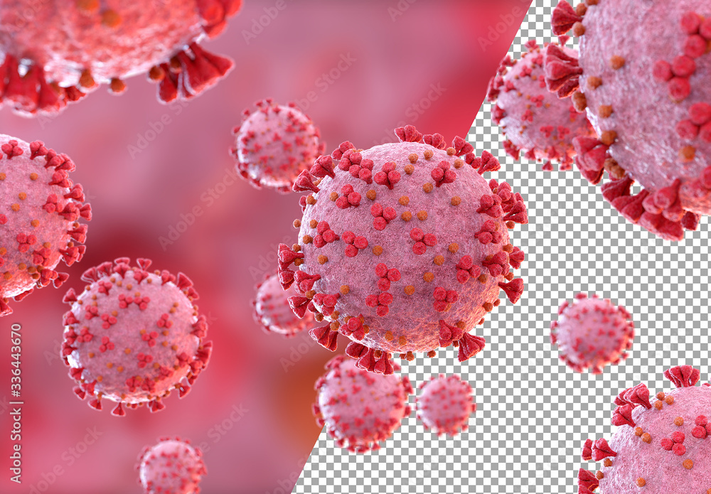 Microscopic View of Coronavirus Disease Mockup Stock Template | Adobe Stock