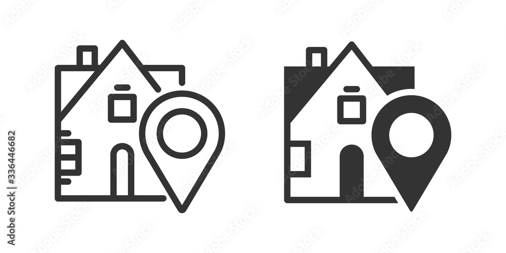 Stay home icon in two versions in simple design. Vector illustration ...
