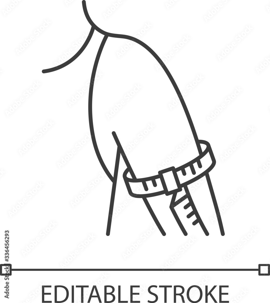 Upper arm circumference pixel perfect linear icon. Thin line ...