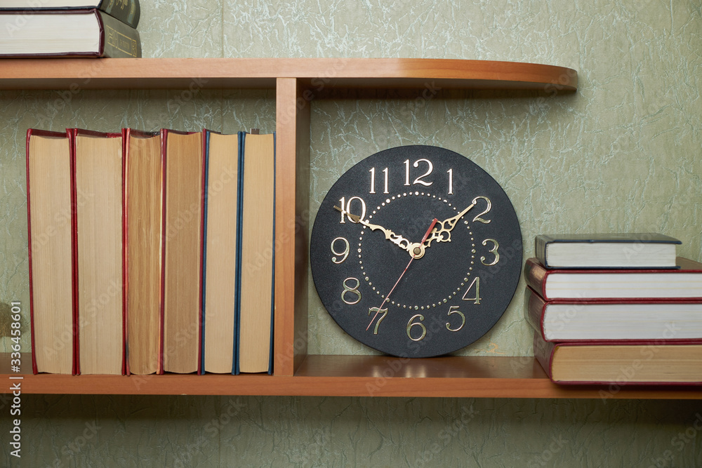 Education learning concept with opening book or textbook in old library ...