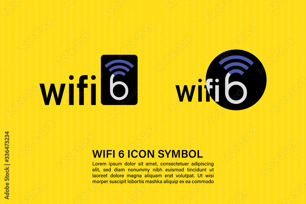 WIFI 6 icon symbol Stock Vector | Adobe Stock