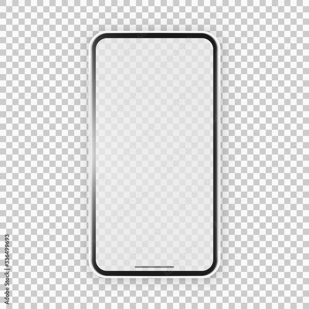 White vector phone isolated on white background. Realistic template ...