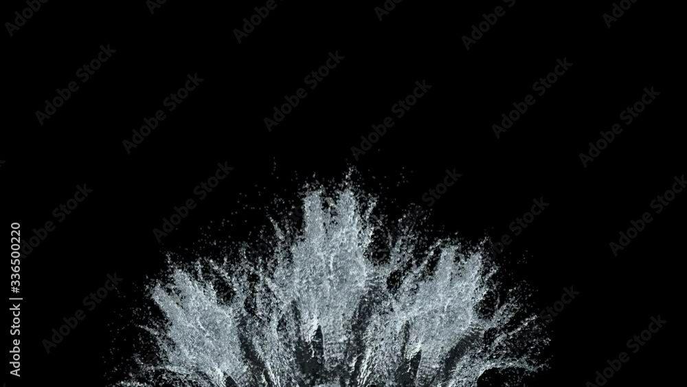 Water Splash on black background with alpha mask. 3d illustration ...