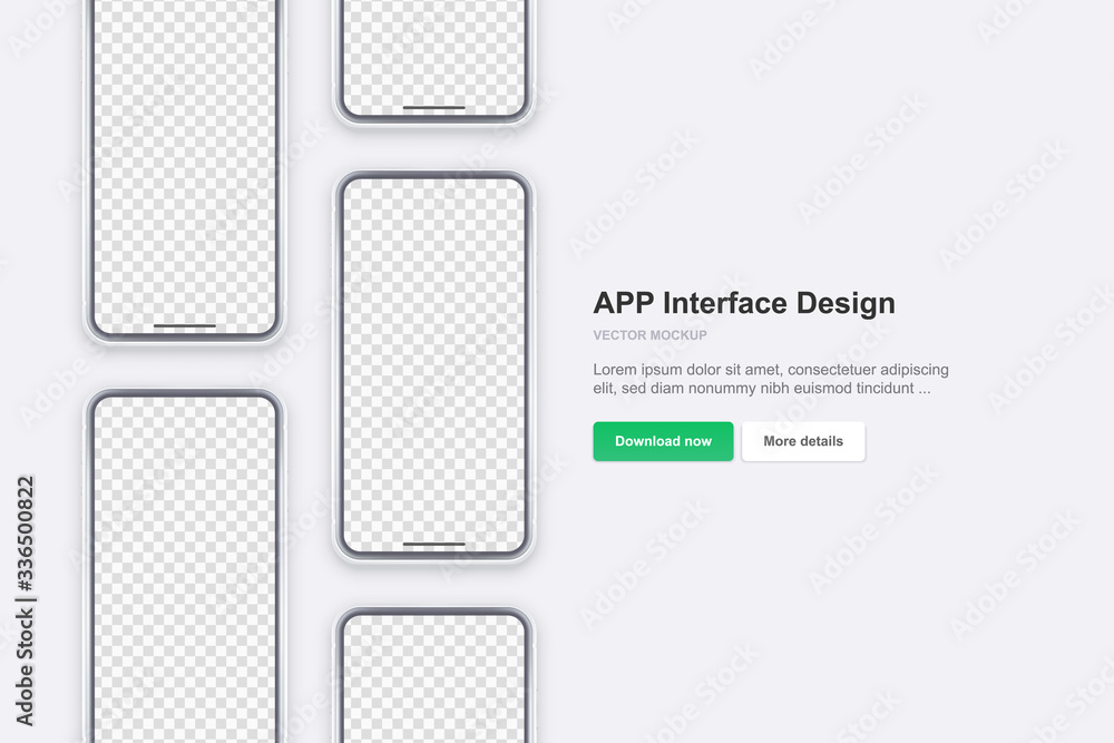 Vector Phone Template For APP Realistic Template Mock Up With Empty 