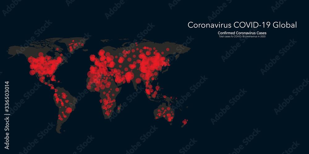 Coronavirus Covid-19 map confirmed cases report worldwide globally ...