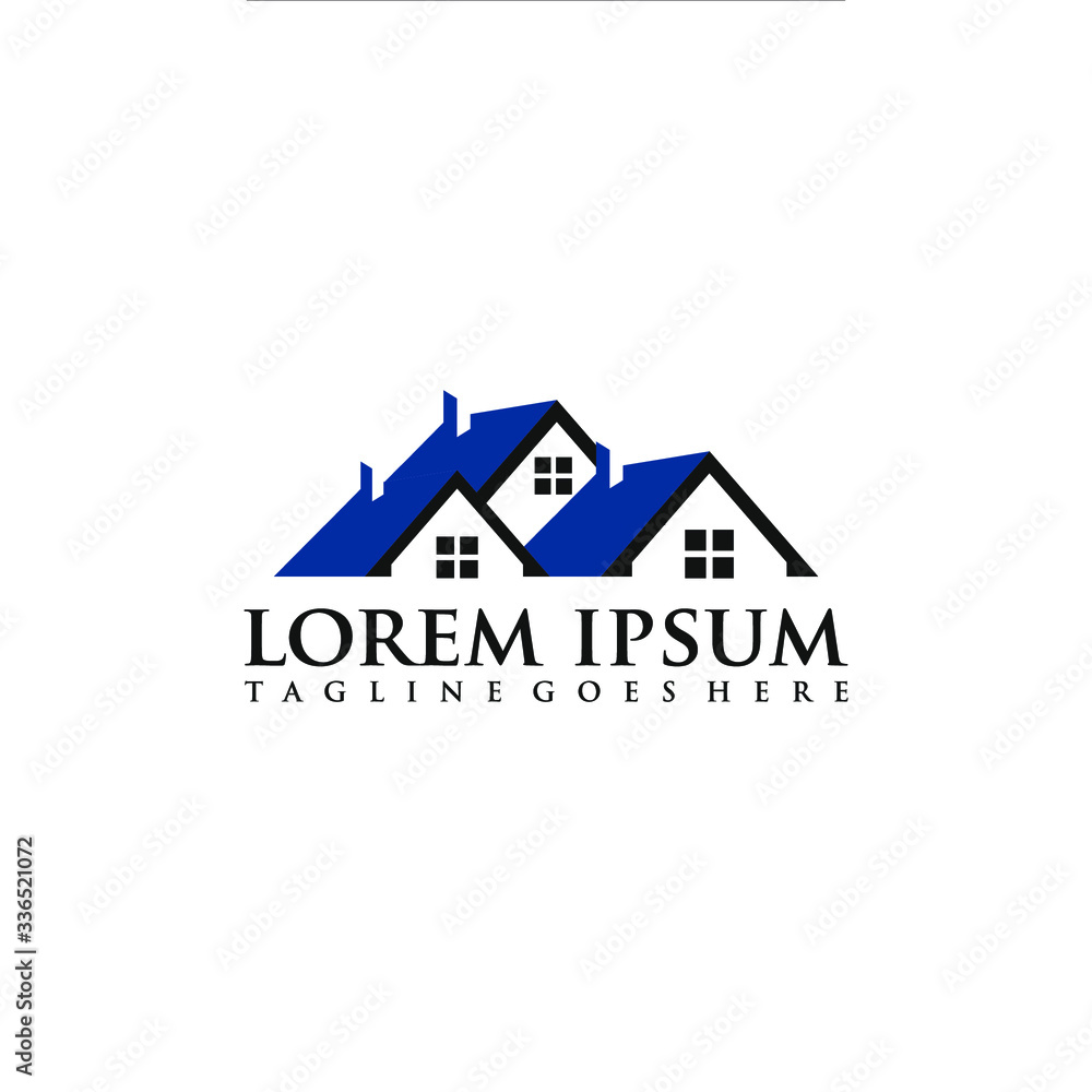 vector abstract roof of the house concept design real estate logo ...