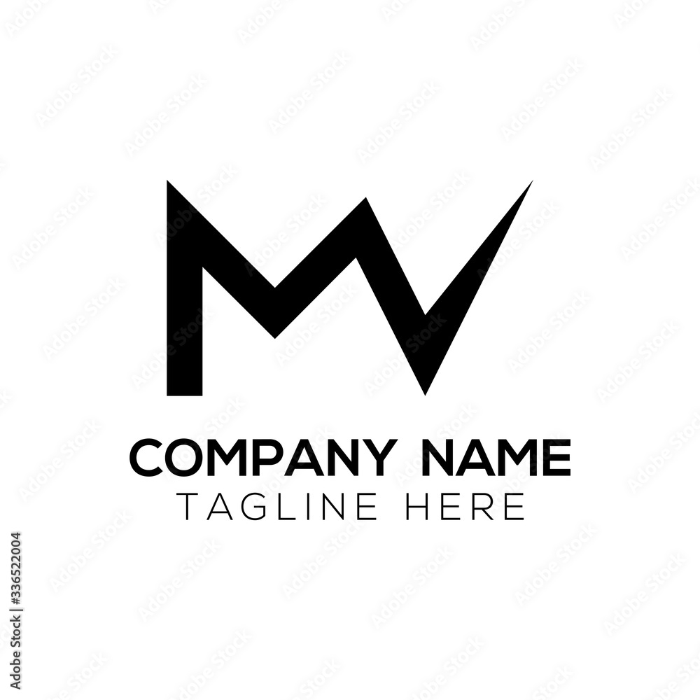 Initial MV letter Logo Design vector Template. Abstract Letter MV logo ...