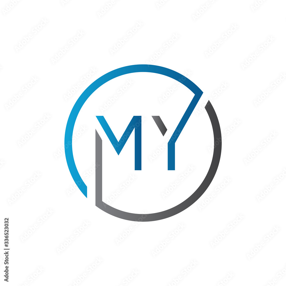 Initial MY letter Logo Design vector Template. Abstract Letter MY logo ...