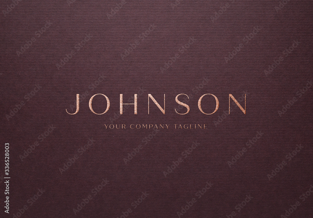 Embossed Gold Foil Logo on Dark Paper Mockup Stock Template | Adobe Stock