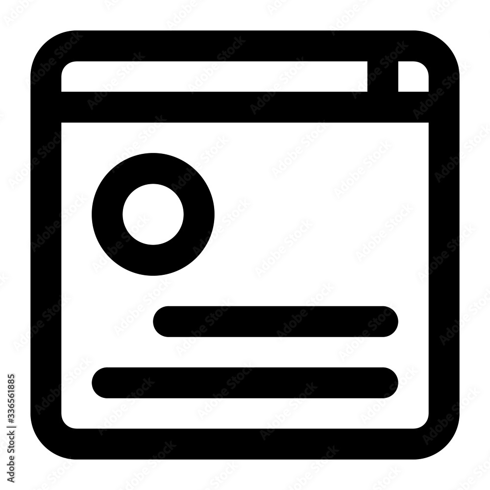 Landing page. Icon with outline style, perfect pixels and base size of ...