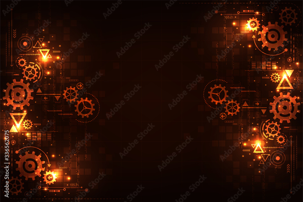 Technology background for gears in mechanical concepts. Stock Vector ...