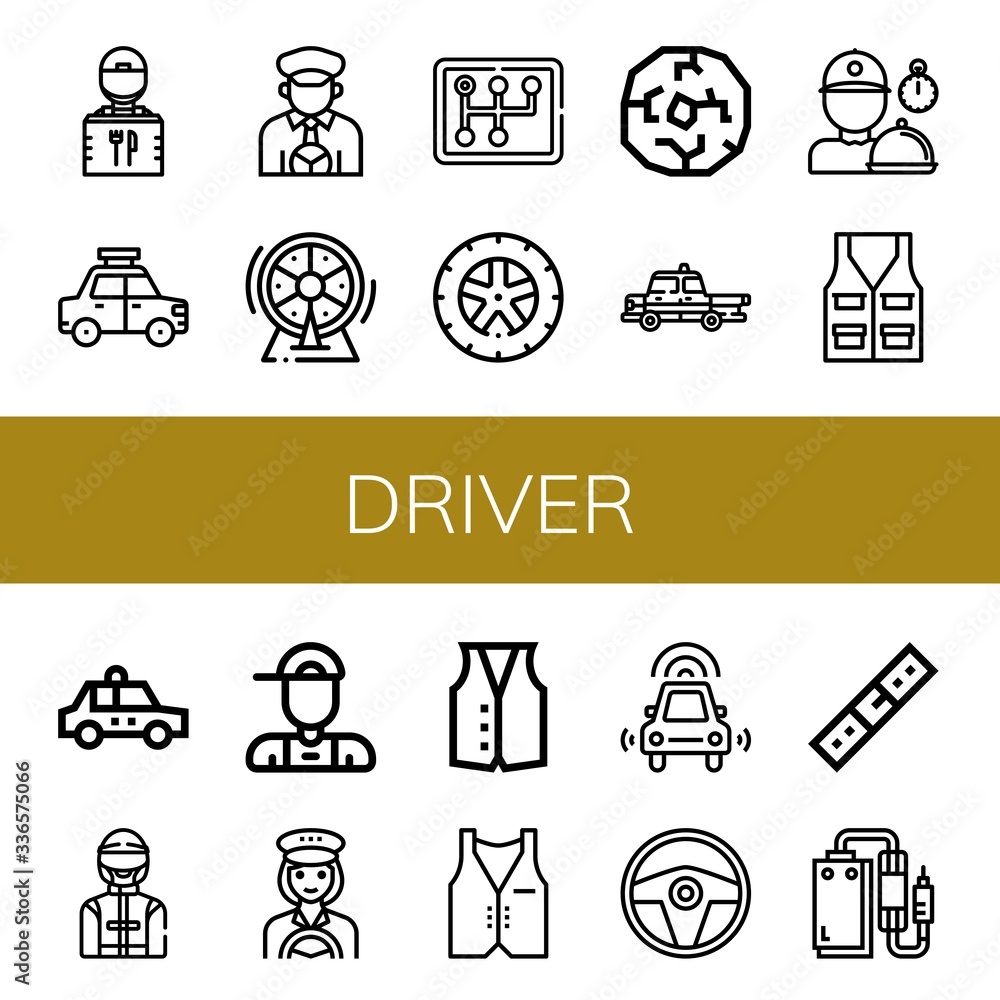 driver icon set Stock Vector | Adobe Stock
