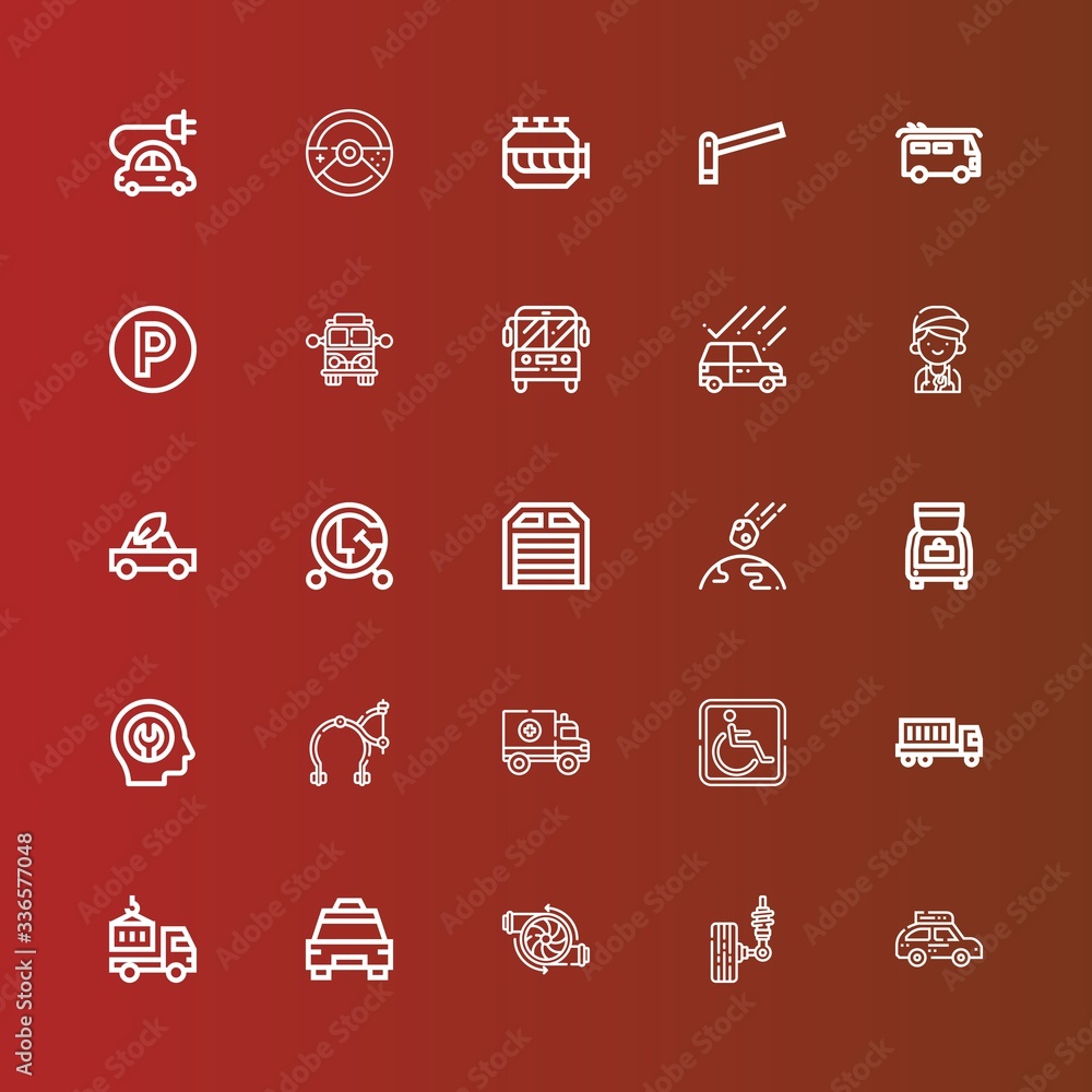 Editable 25 automobile icons for web and mobile Stock Vector | Adobe Stock
