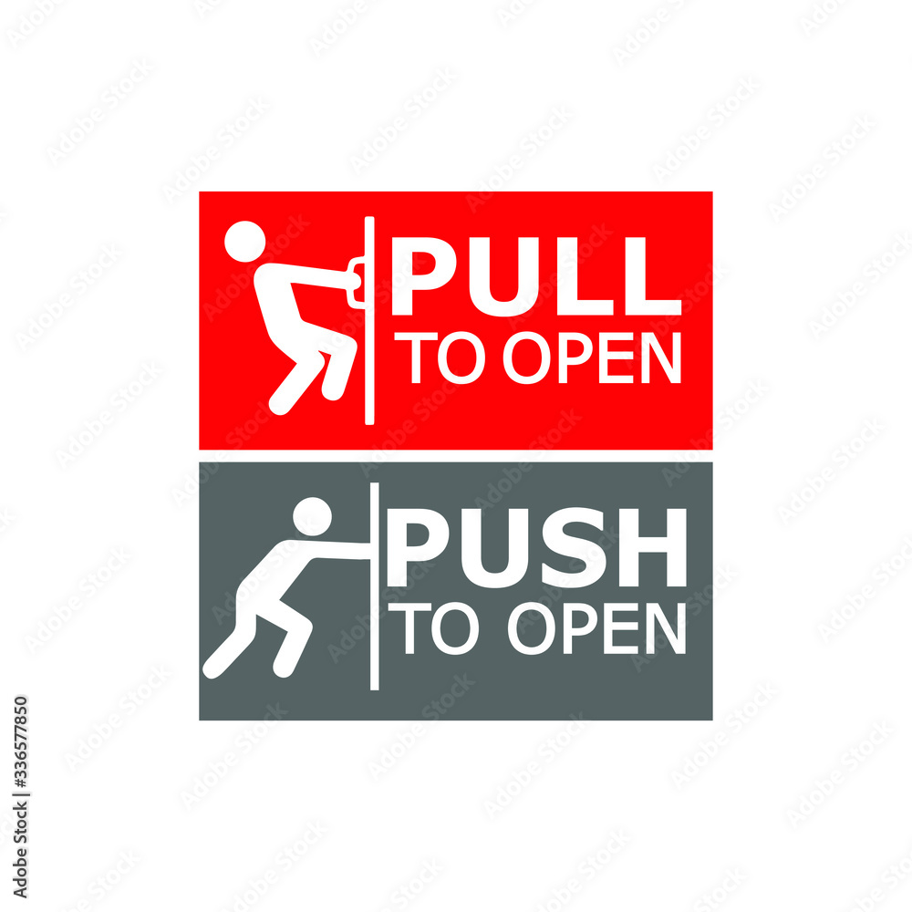 push and pull sign in vector file Stock Vector | Adobe Stock