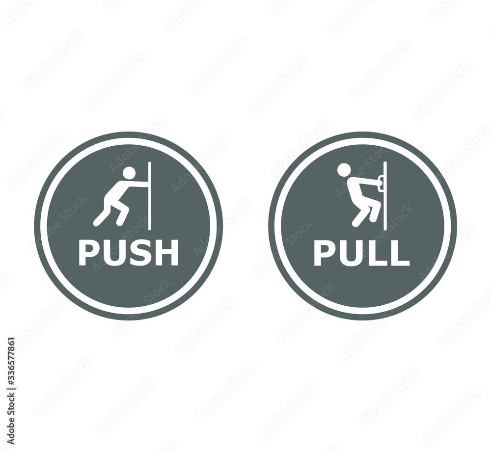 push and pull sign on a white background Stock Vector | Adobe Stock