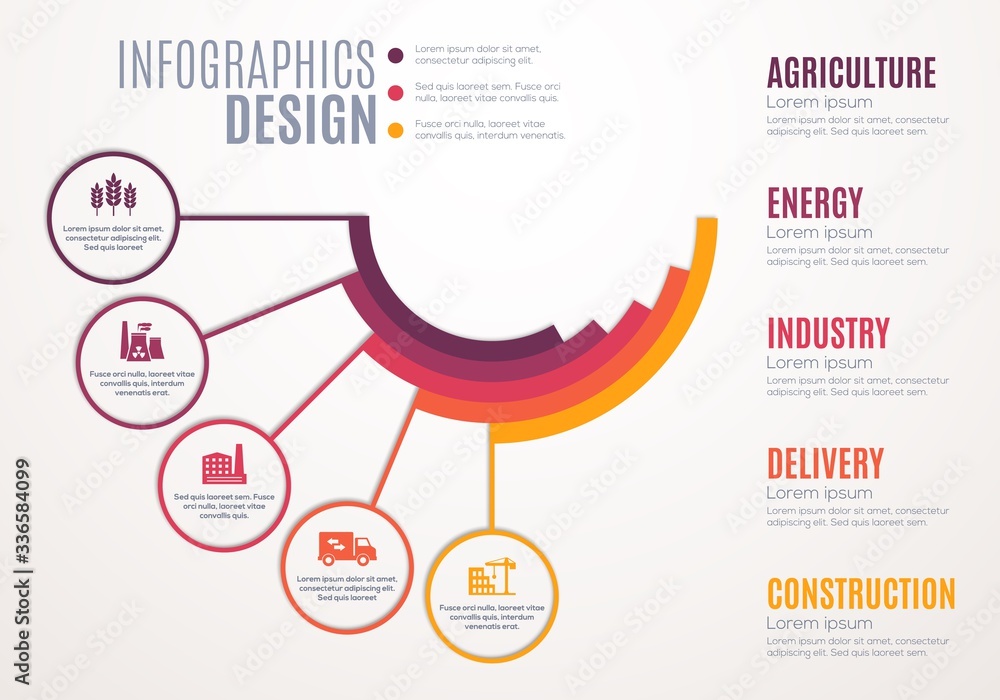 Infographics vector template of business data presentation. Step chart ...