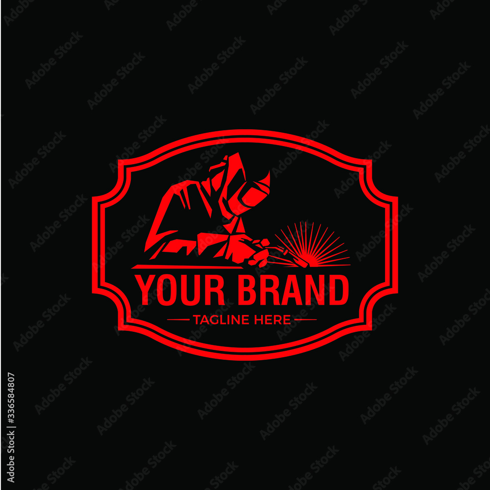 Welding logo company badge logo design, classic emblem logo Stock ...