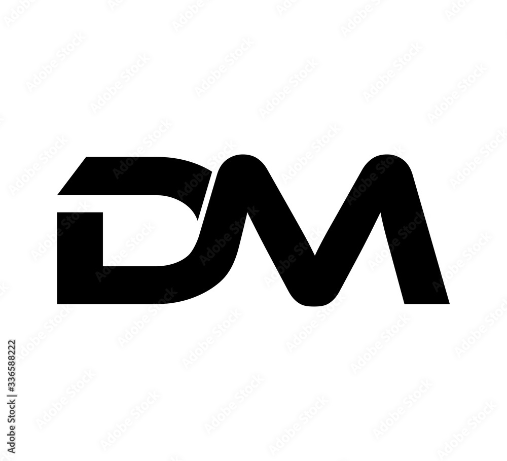 Initial 2 letter Logo Modern Simple Black DM Stock Vector | Adobe Stock