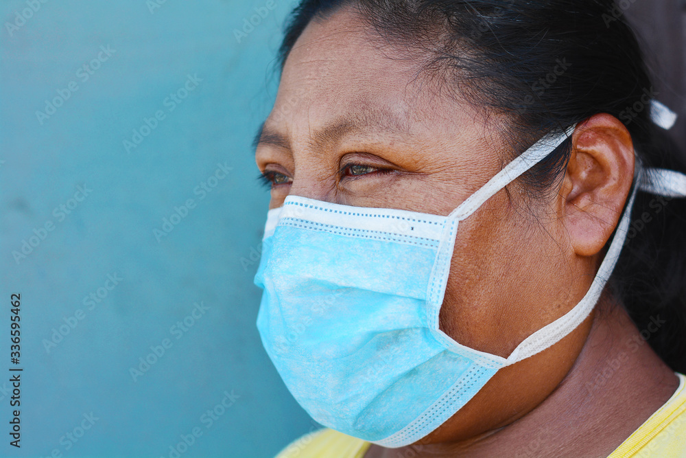 Native american woman wearing mask. Stock Photo | Adobe Stock