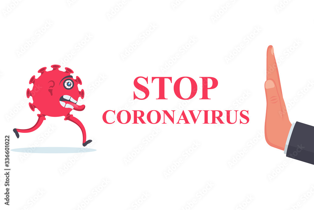 Stop coronavirus concept. Human stopes virus covid-19 with a gesture ...
