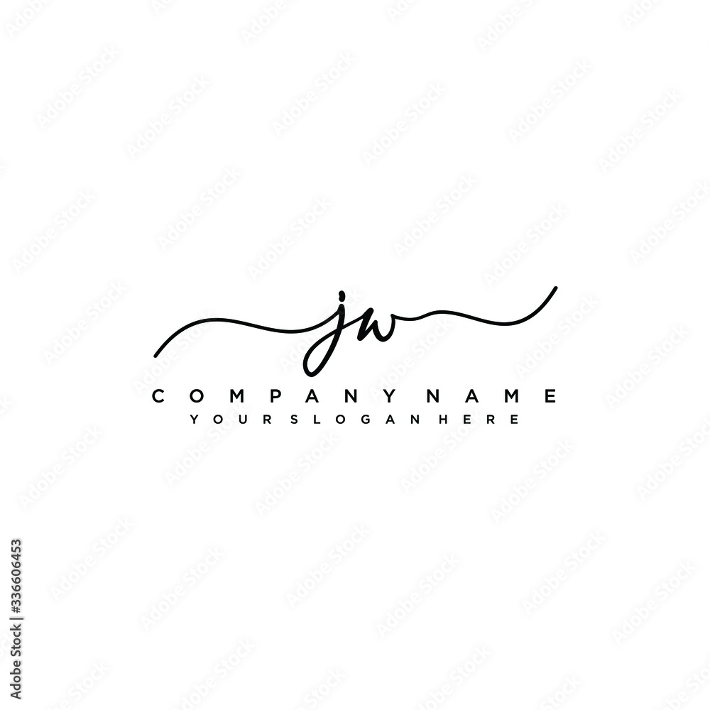 JW initial Handwriting logo vector templates Stock Vector | Adobe Stock