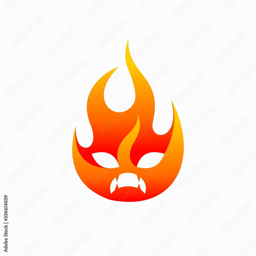 fire vector illustration, evil logo design Stock Vector | Adobe Stock