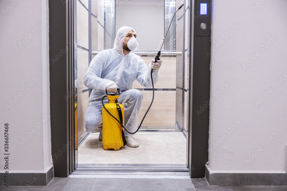 Sanitizing interior surfaces. Cleaning and Disinfection inside ...