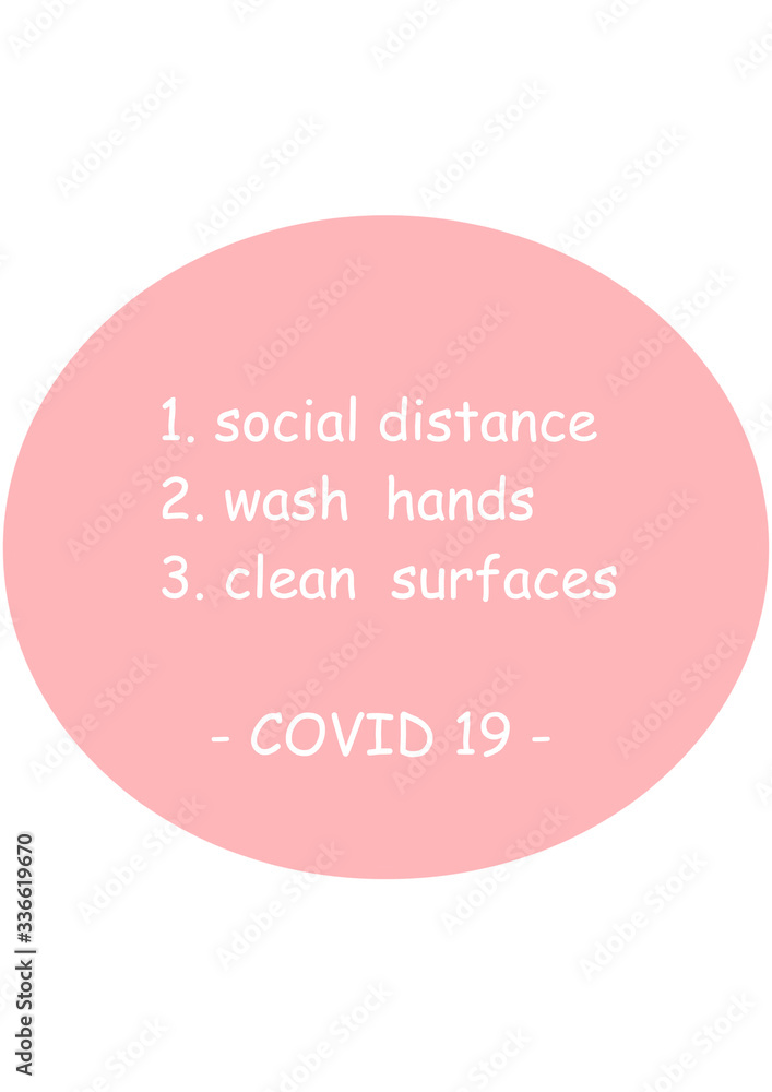 COVID-19 Coronavirus health safety guidelines. Text board in public ...