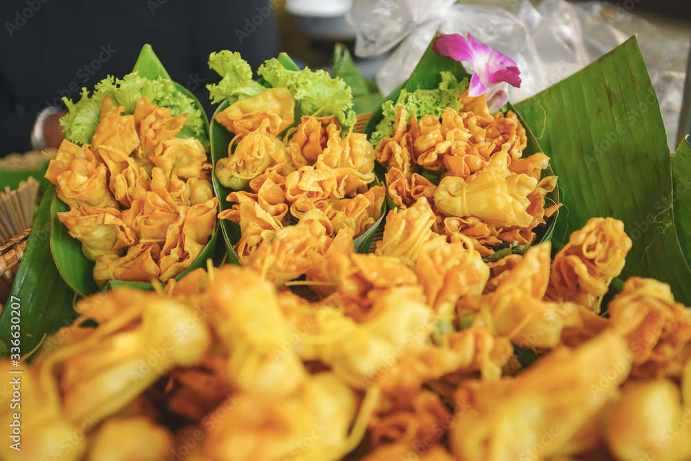 Deep Fried Shrimp Parcel or Pork Parcel. Stock Photo | Adobe Stock
