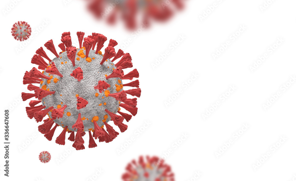Coronavirus (COVID-19) medical animation. Realistic animation of virus ...