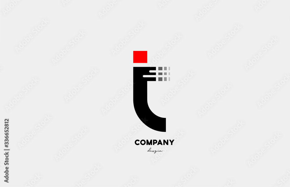 black red T alphabet letter logo icon design for business and company ...