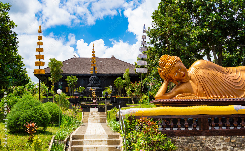 Batu, Indonesia - CIRCA Apr 2020: A sleeping Buddha statue in ...