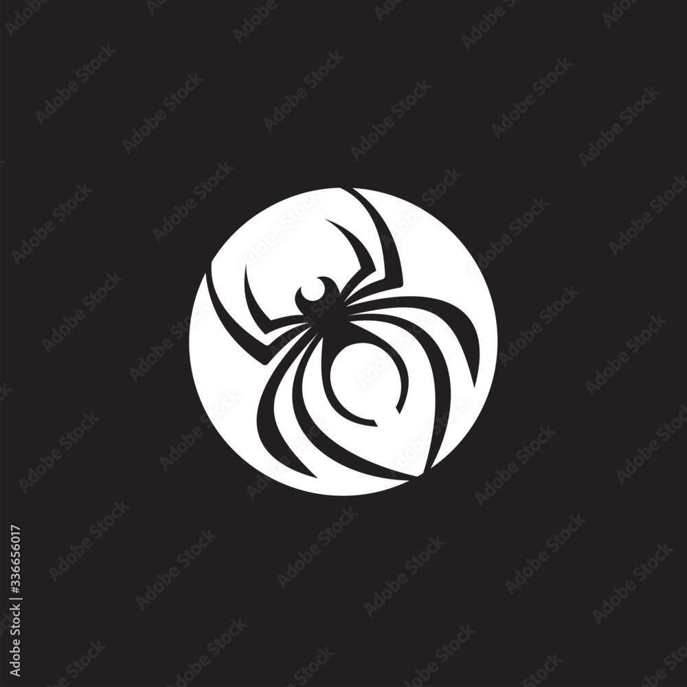 Spider logo design vector image , spider circle logo icon vector ...