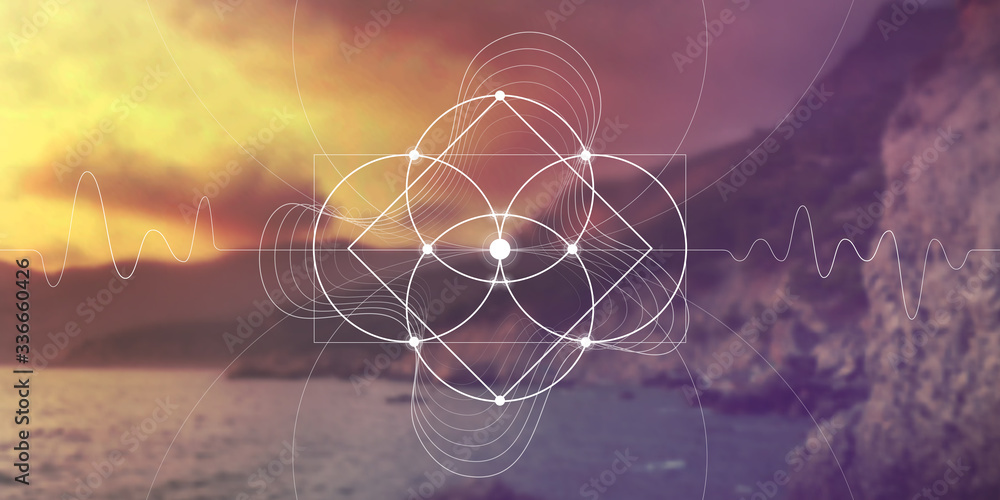 Sacred geometry web banner. Math, nature, and spirituality in nature ...