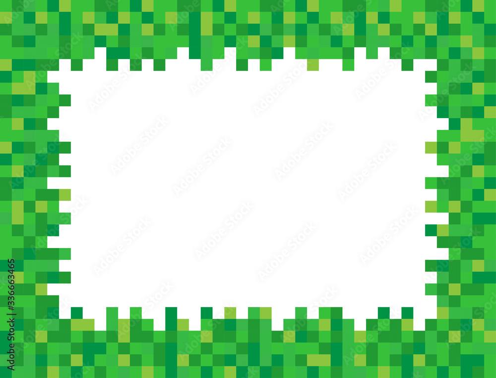 Abstract square pixel mosaic background illustration. Grass and ground ...