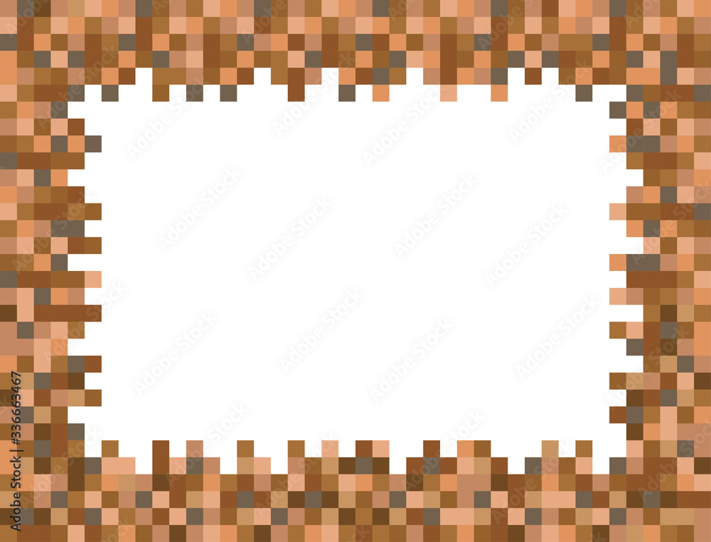 Abstract square pixel mosaic background illustration. Grass and ground ...