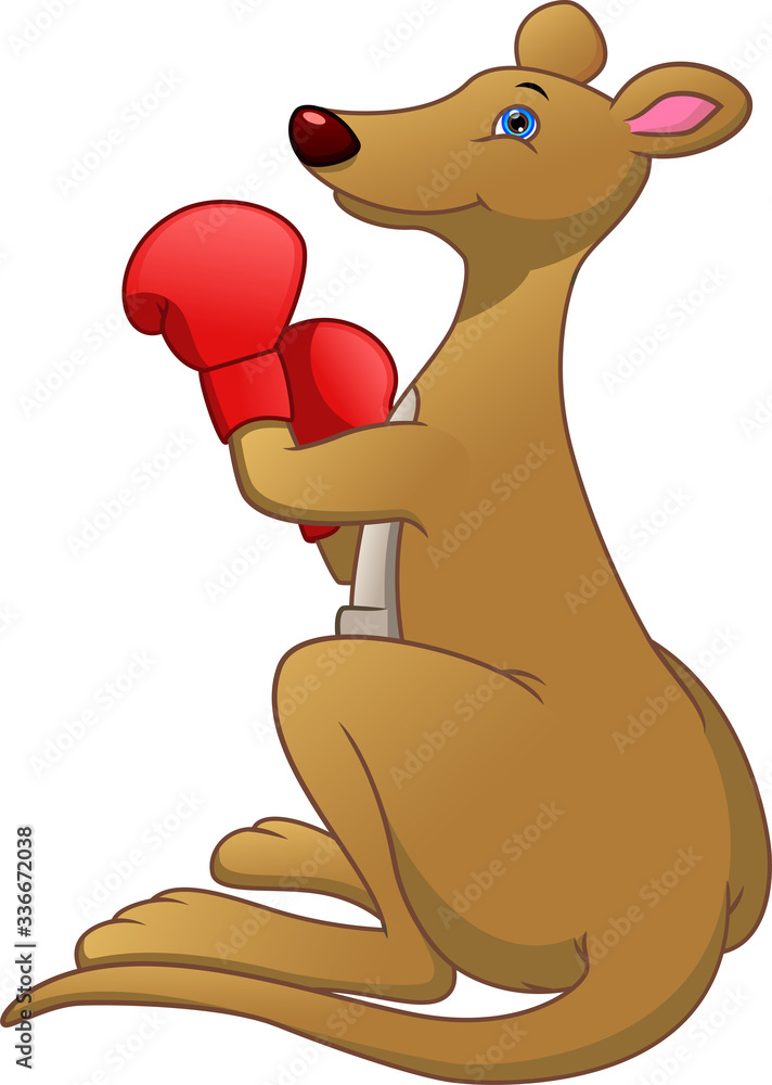 cartoon cute kangaroo boxing Stock Vector | Adobe Stock