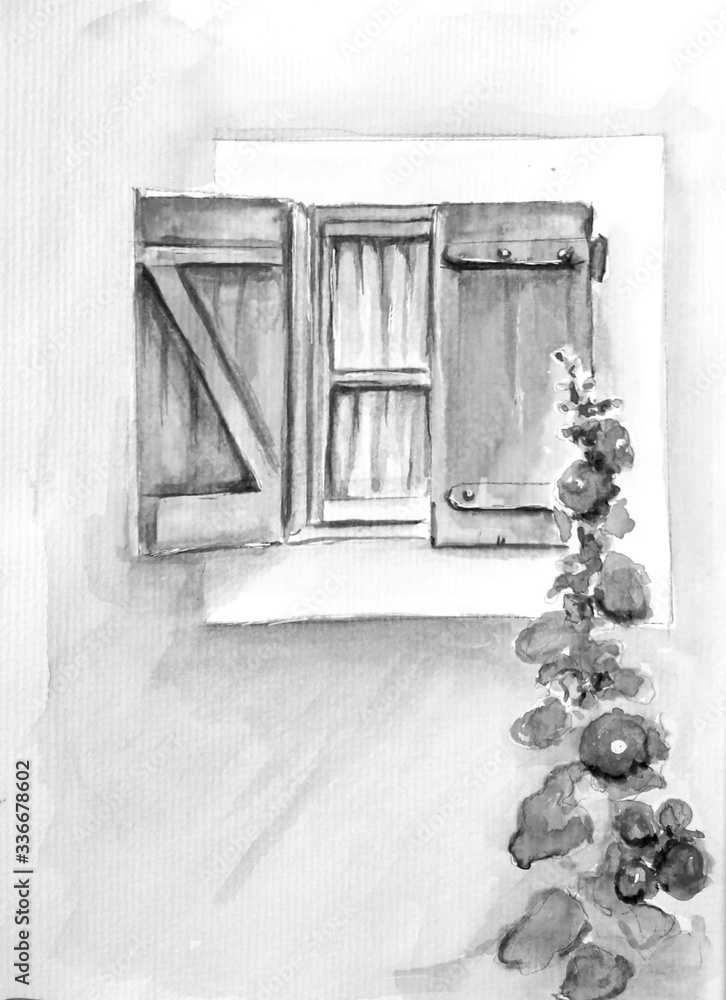 Vintage Window Drawing