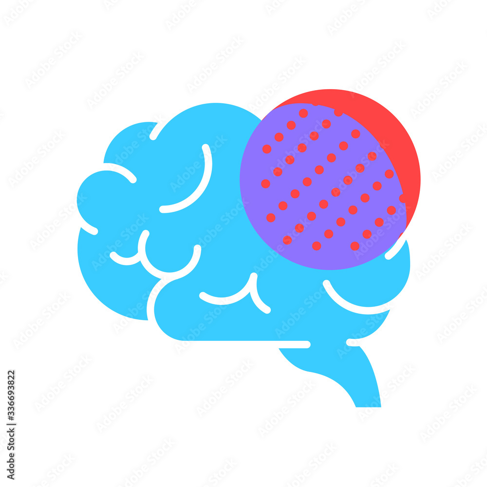 Brain disease alzheimer s line black icon. Human organ concept. Memory ...