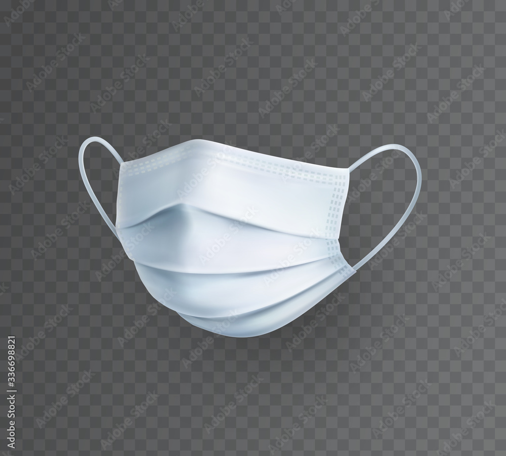 Mask isolated on transparent background. Vector white medical doctor ...