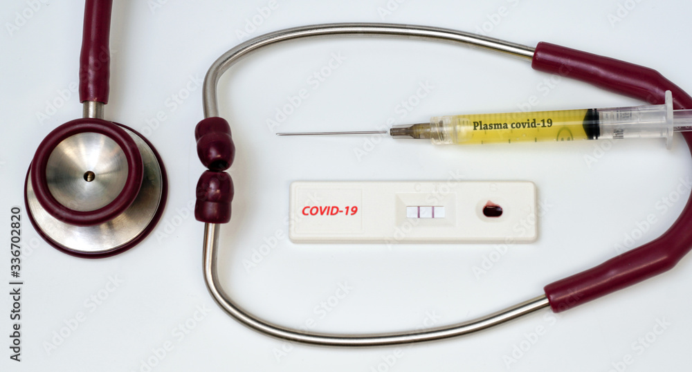 Vaccine for coronavirus infection - covid 19 and syringe for injection ...