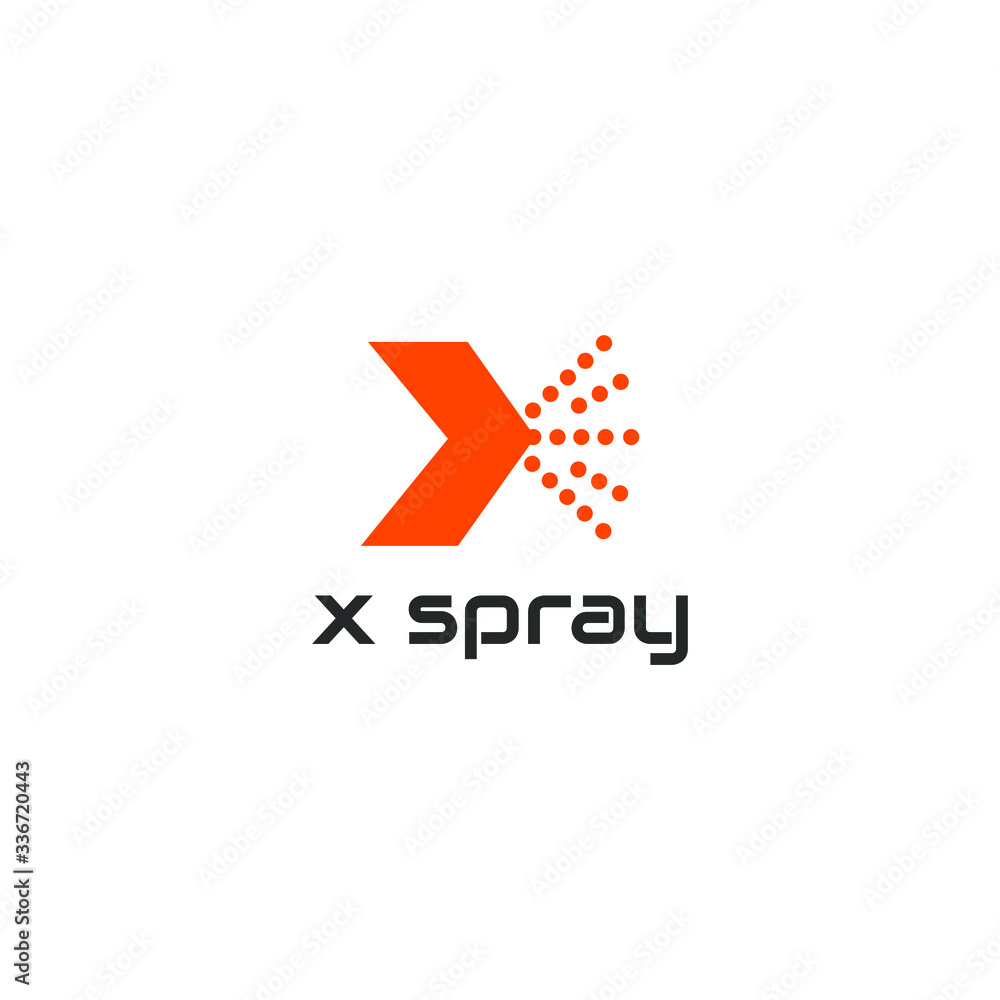 letter X minimalist and simple for automatic spraying and car painting ...