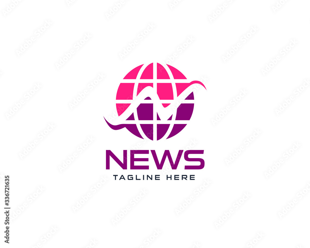 Initial letter N world news logo design template fully vector Stock ...
