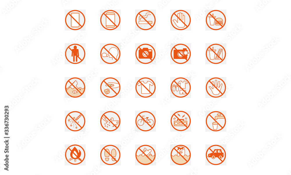 Signs -No, Do not,Prohibition signs Stock Vector | Adobe Stock