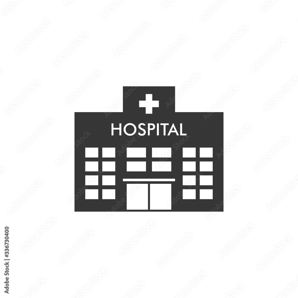 Hospital Icon Vector Illustration. Hospital Building Icon Symbol. Stock ...