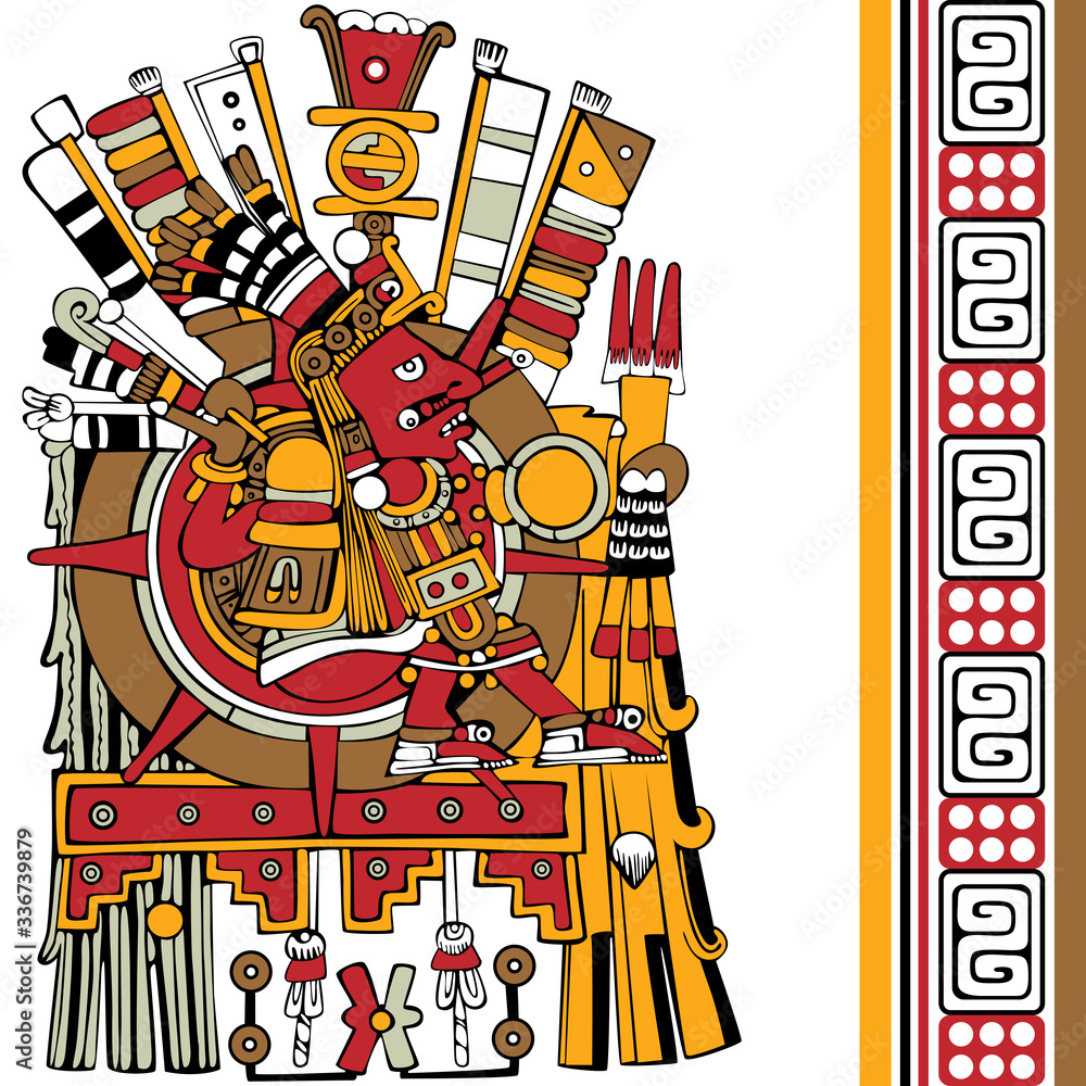 Ancient Aztec God Stock Vector | Adobe Stock